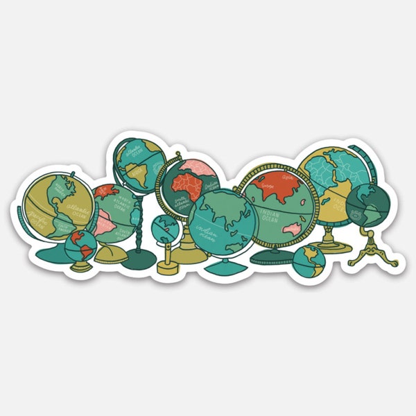 Globe Stickers - Etsy