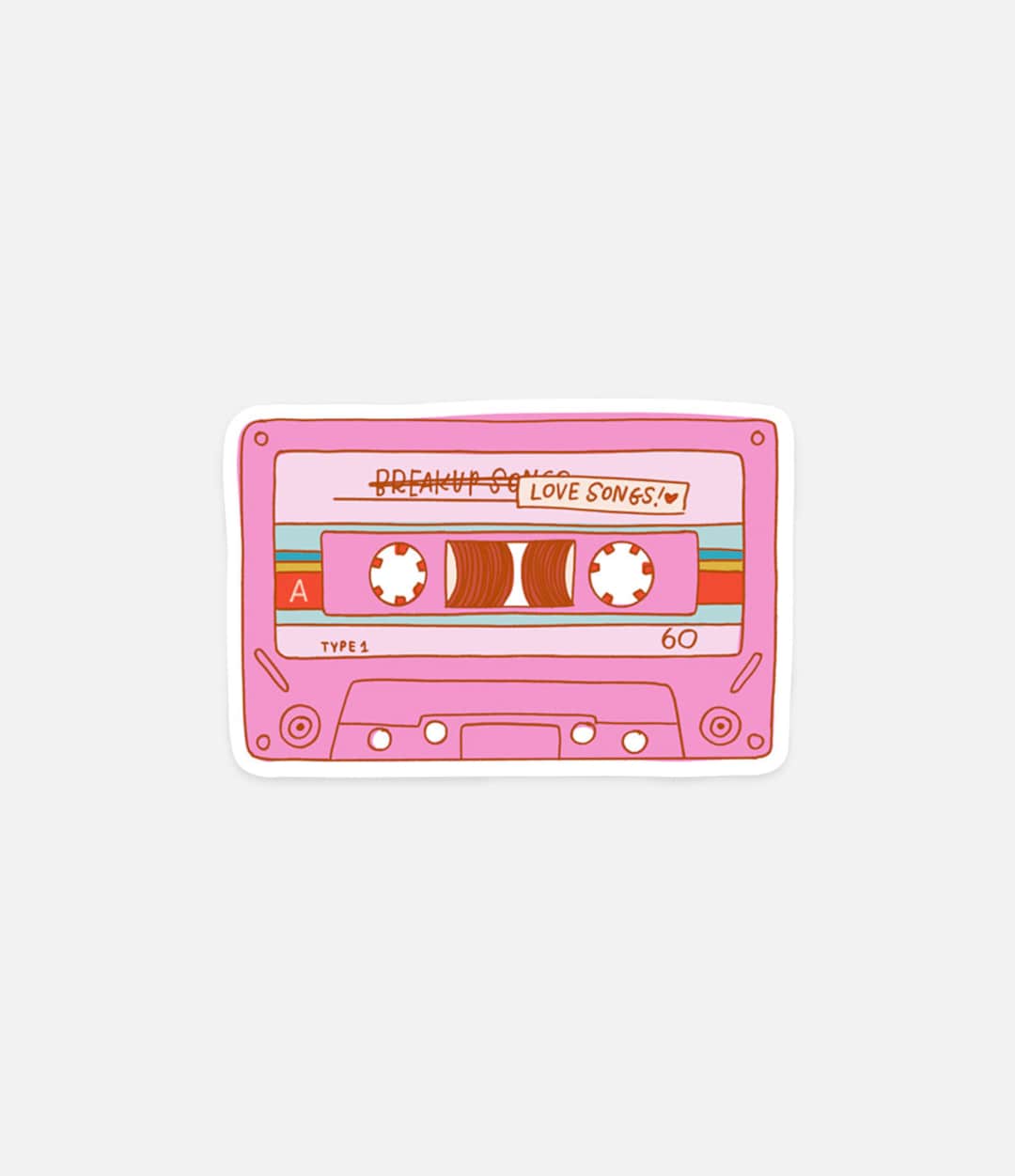 Love Songs Cassette Tape Sticker, 80s Vinyl Sticker, 90s Gift, Music ...