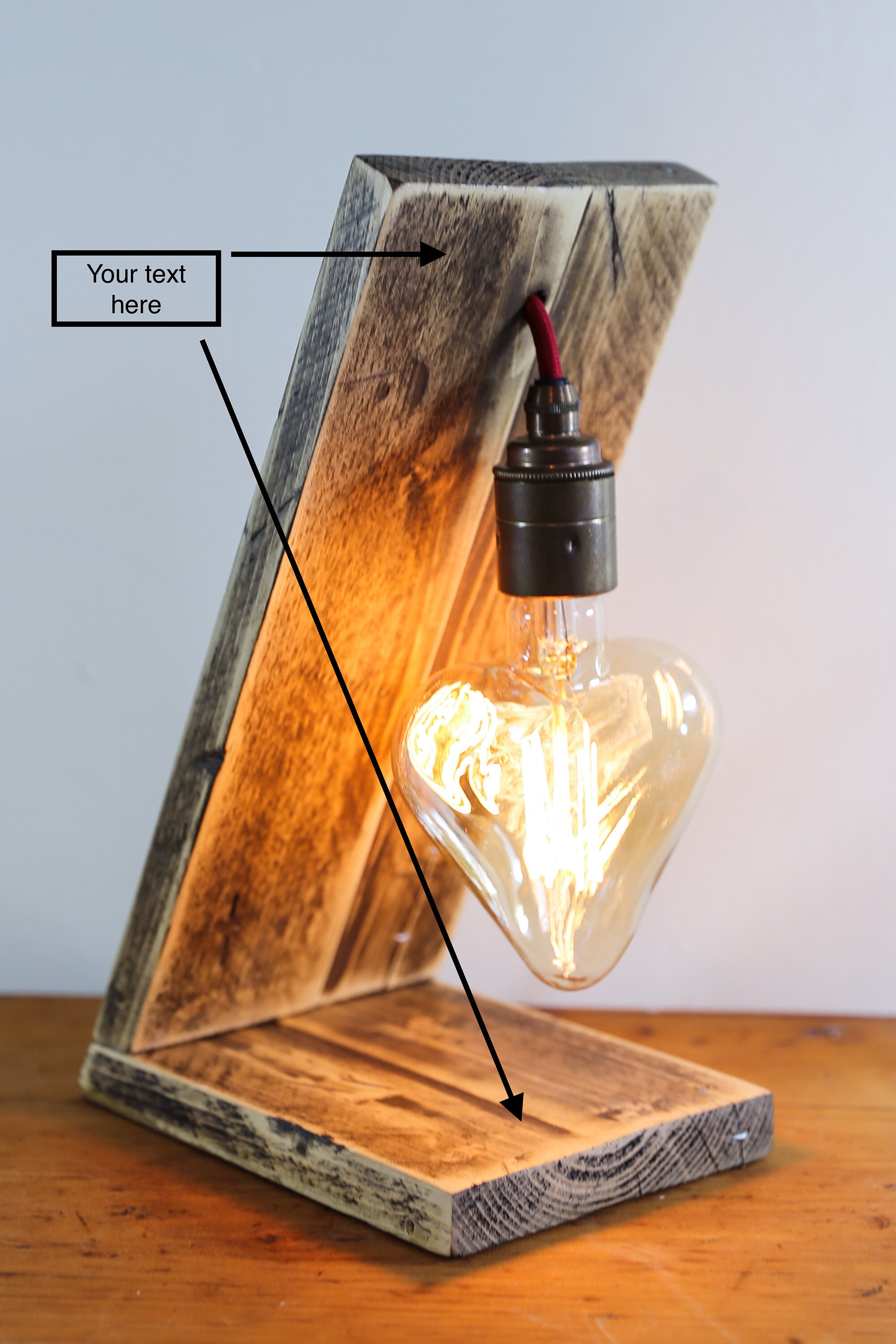Love Heart Personalised Table Lamp Unusual Unique Wedding | Etsy