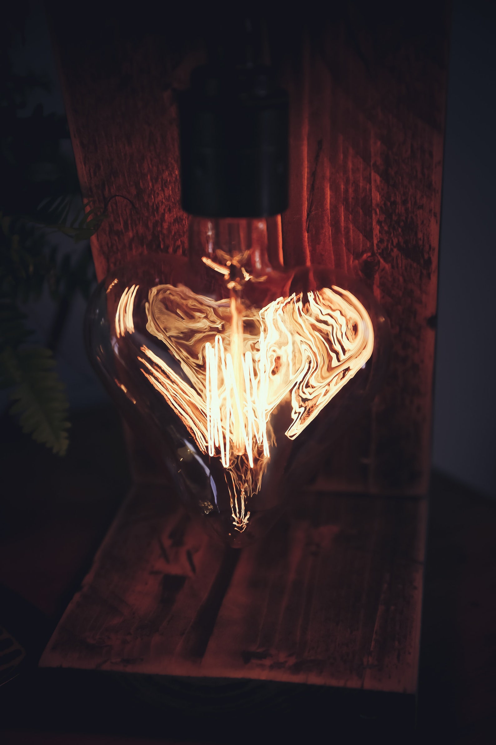 Love Heart Personalised Table Lamp Unusual Unique Wedding 5th ...
