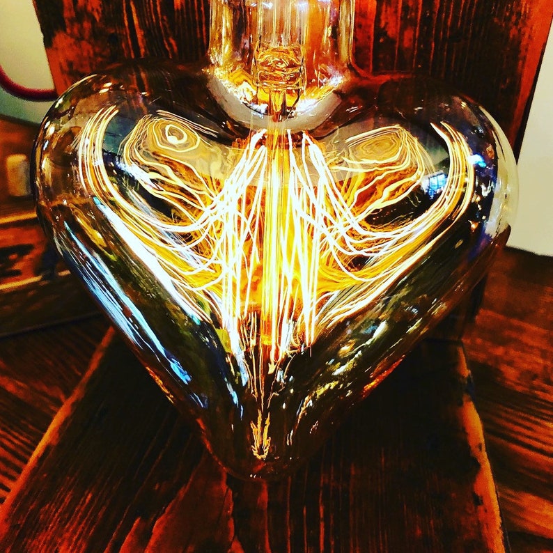 Angel Table Lamp with Vintage Bulb made with Reclaimed Wood | Etsy