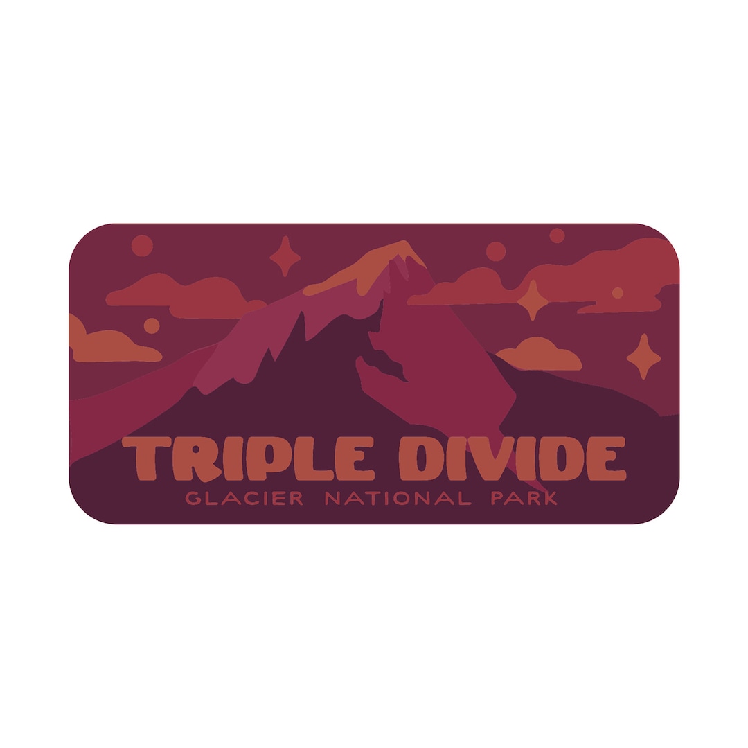 Triple Divide Glacier National Park Sticker - Etsy