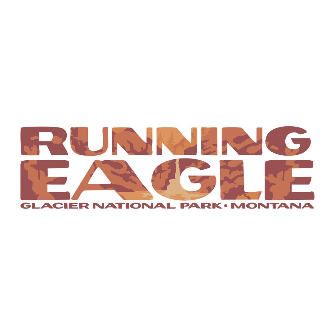 Vintage WPA Style Glacier National Park Landmark Sticker - Running ...