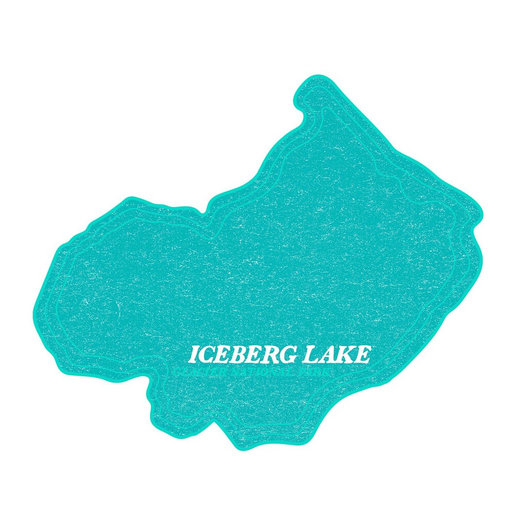 Iceberg Lake (of Glacier National Park) Sticker W/ Lake Depths - Etsy