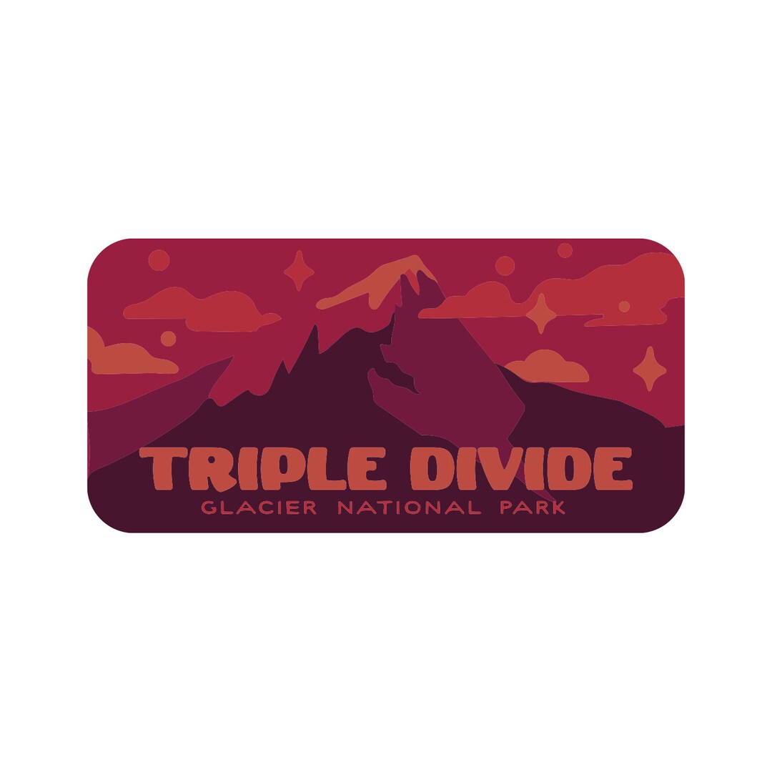 Triple Divide Glacier National Park Sticker - Etsy