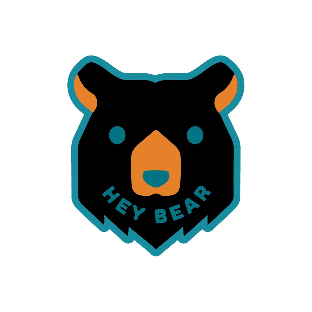 Hey Bear Sticker - Black Bear Version - Etsy