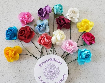 Tiny Pink Fabric Roses With Wire Stems for Card Creating - Etsy