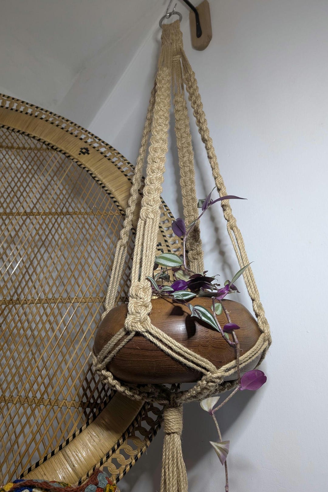 Large Jute Macrame Plant Hanger, Macrame Plant Hanger, Plant Hanger ...