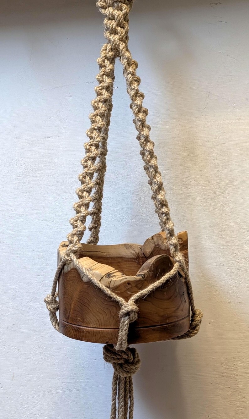 Jute Macrame Plant Hanger, Jute Plant Hanger, Natural Plant Hanger ...