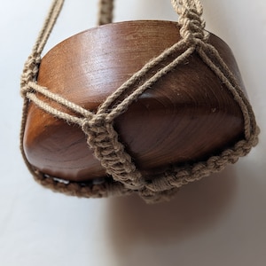 Tassel Free Jute Macrame Plant Hanger Rustic Pot Holder Housewarming ...