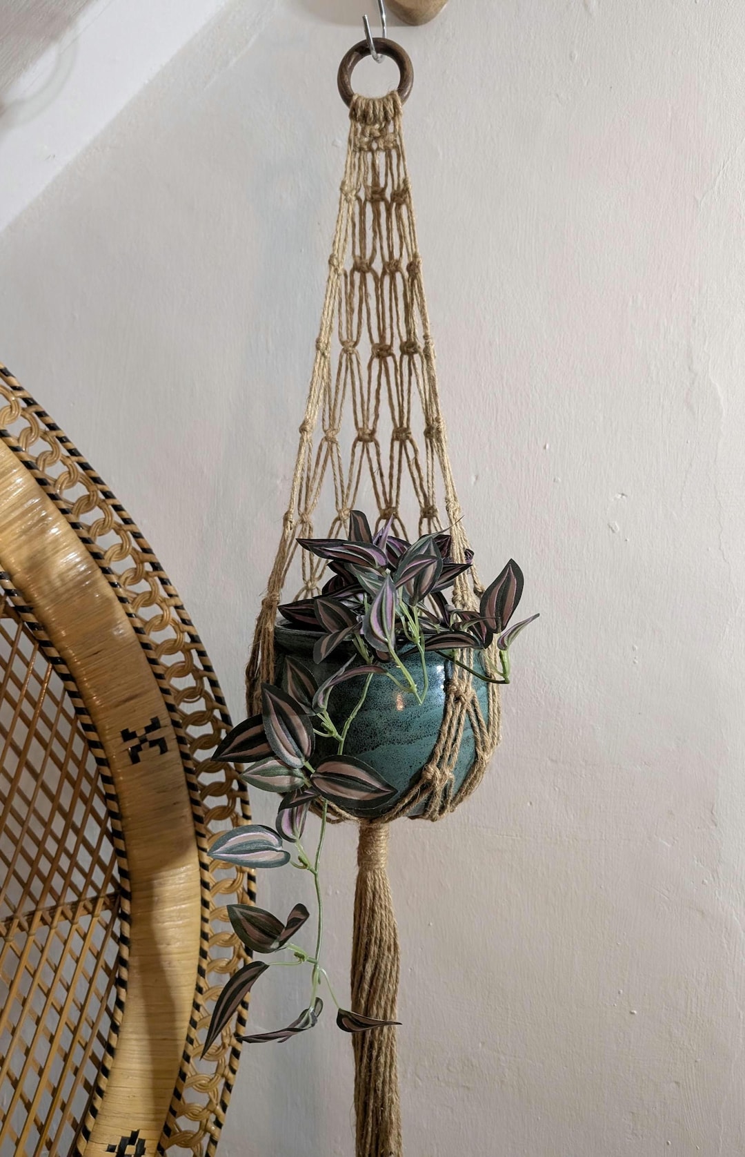 Jute Macrame Plant Hanger, Macrame Plant Hanger, Natural Plant Hanger ...