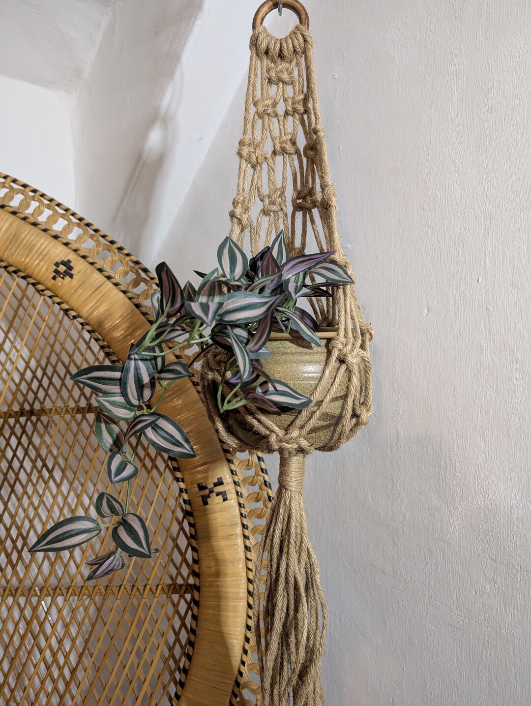 Jute Macrame Plant Hanger, Macrame Plant Hanger, Natural Plant Hanger ...