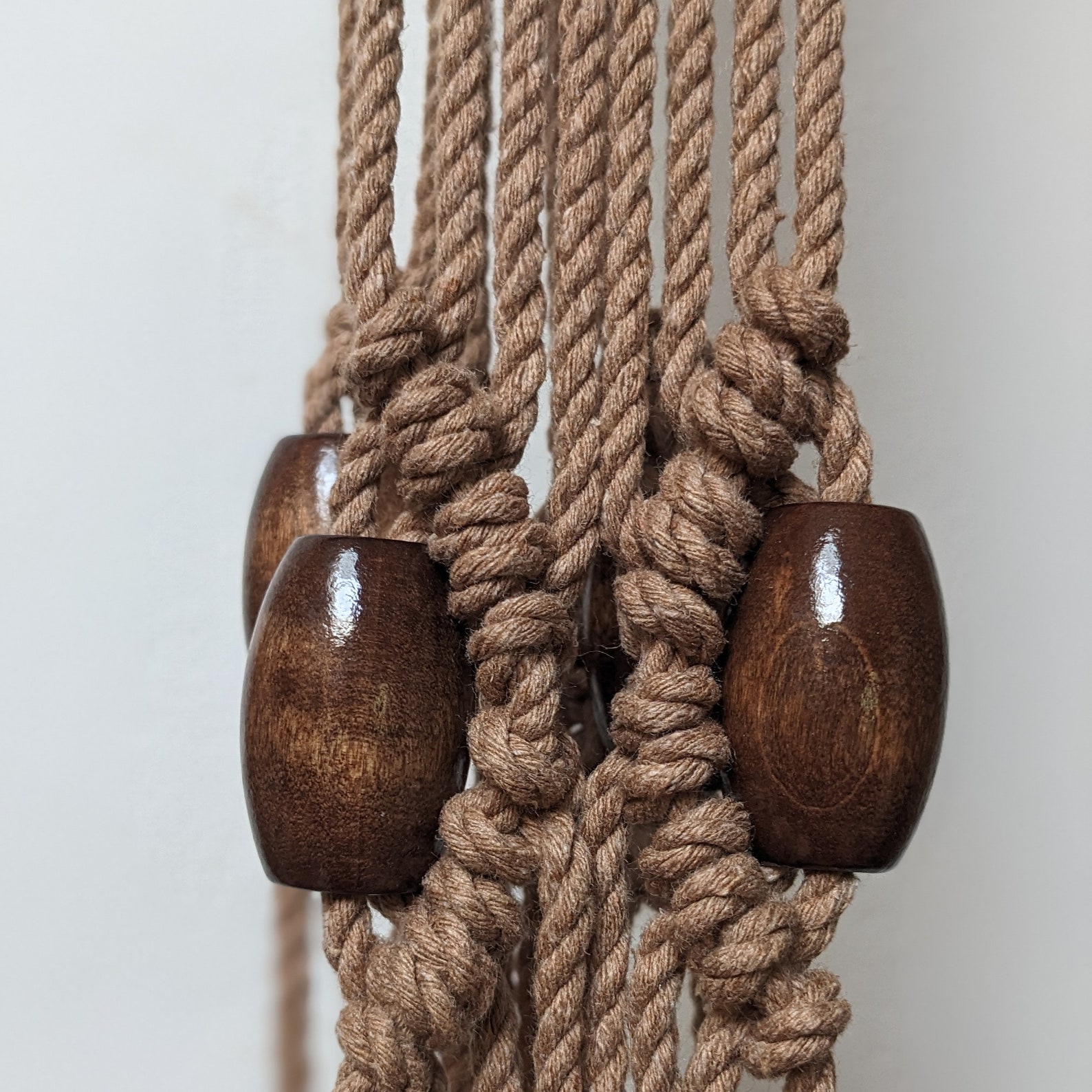 Macrame Plant Hanger Beaded Cotton or Jute Natural Rope - Etsy