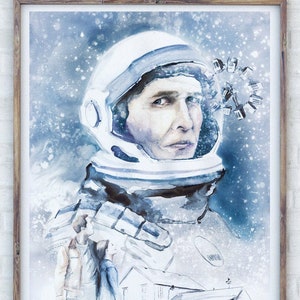 Interstellar Movie Poster Illustration Wall Art Film Poster Sci Fi ...