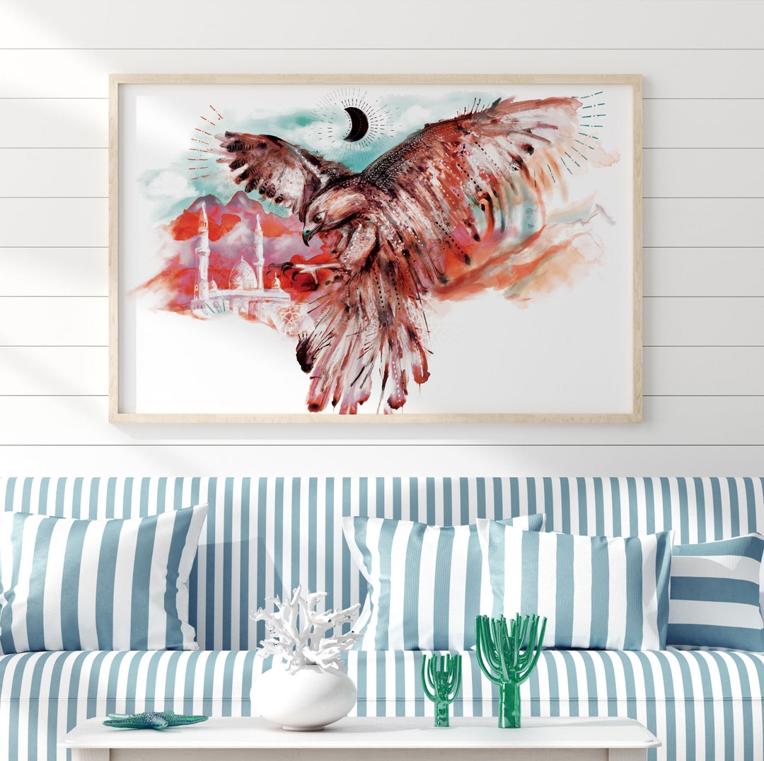 Falcon Painting Personalised Gift Home Decor Poster Giclée Print ...