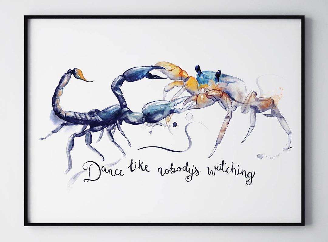 Scorpio Cancer Zodiac Watercolour Painting Scorpion Crab - Etsy UK
