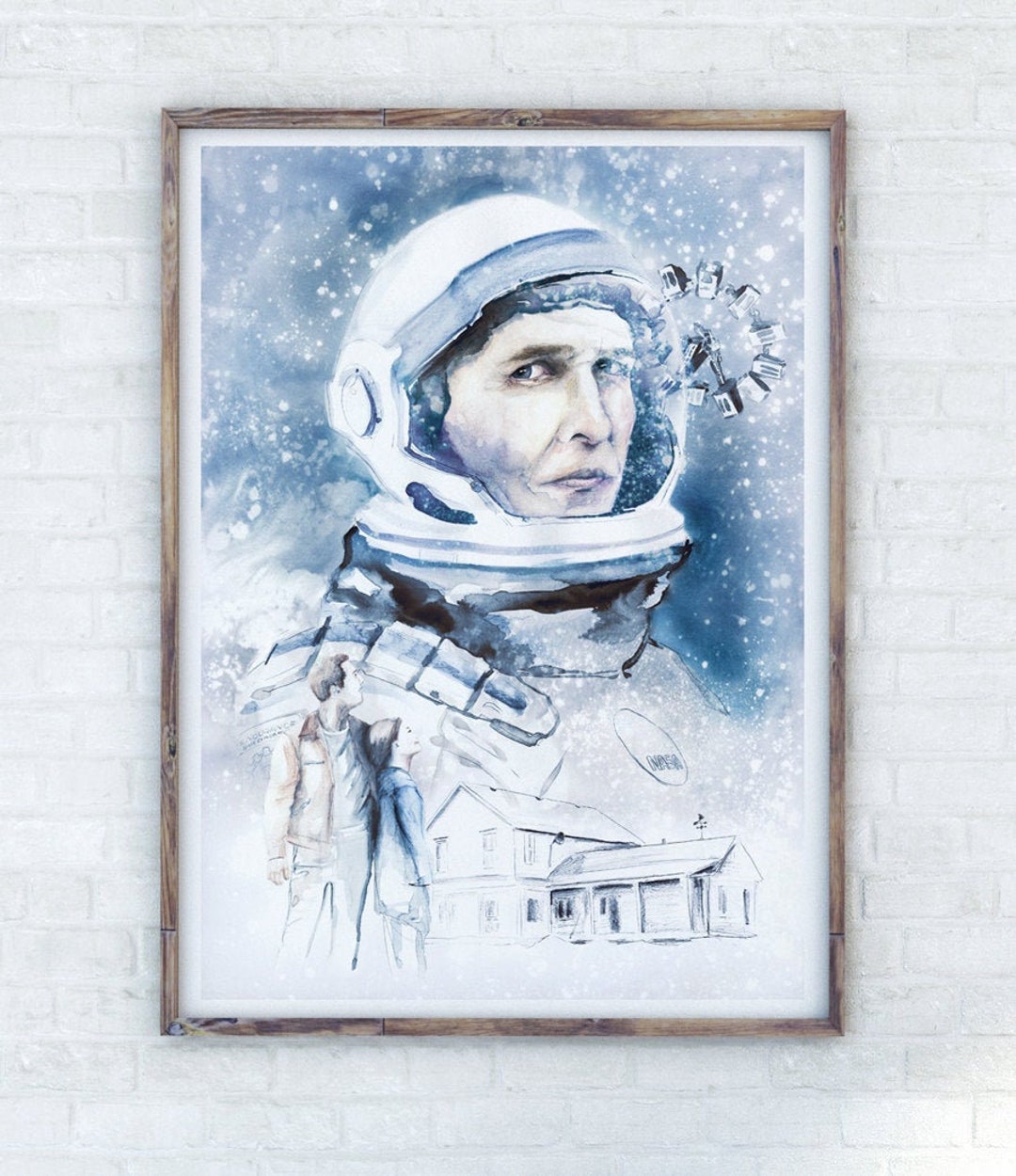 Interstellar Movie Poster Illustration Wall Art Film Poster Sci Fi ...