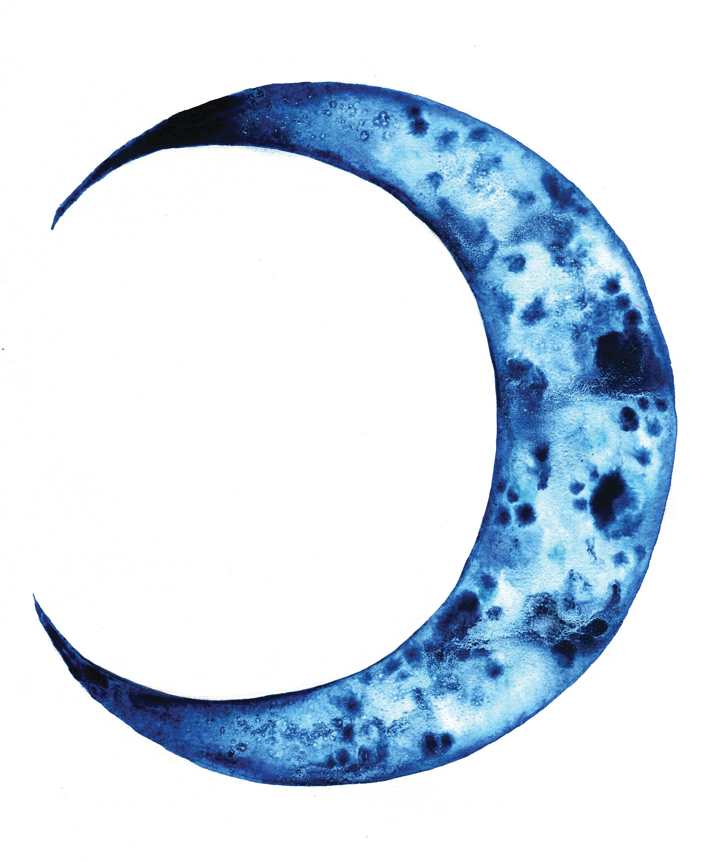 Moon Poster Ramadan Eid Pagan Wedding Gift Watercolour Art Blue ...