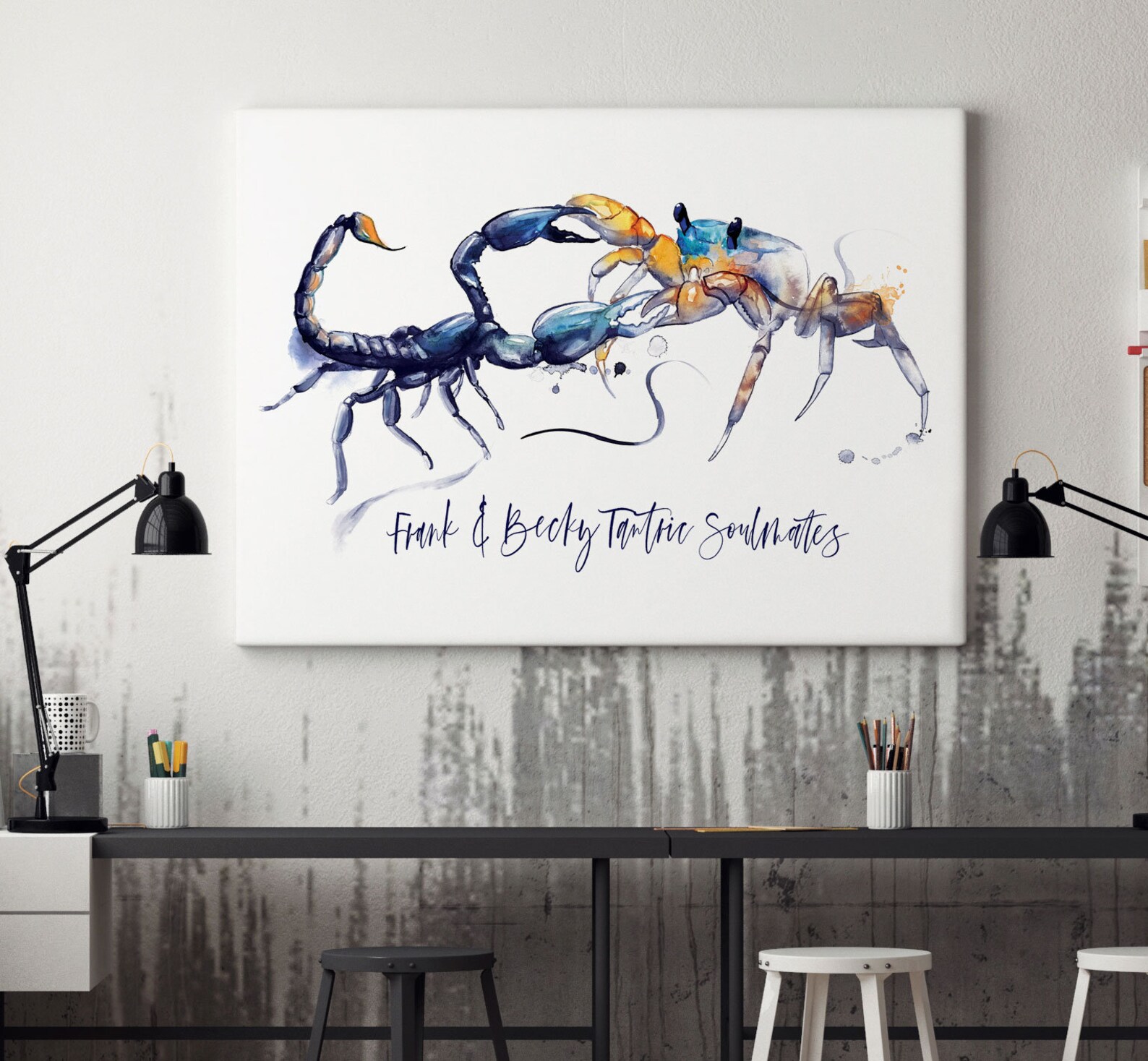 Scorpio Cancer Zodiac Watercolour Painting Scorpion Crab - Etsy