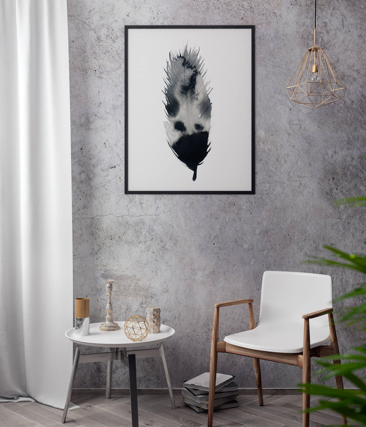 Watercolour Feather Painting Wall Art Inky Hand Painted Black - Etsy