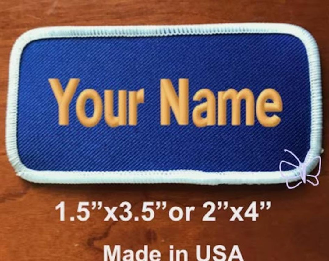 Custom Embroidered Name Patch: Royal Blue Biker Badge - Etsy