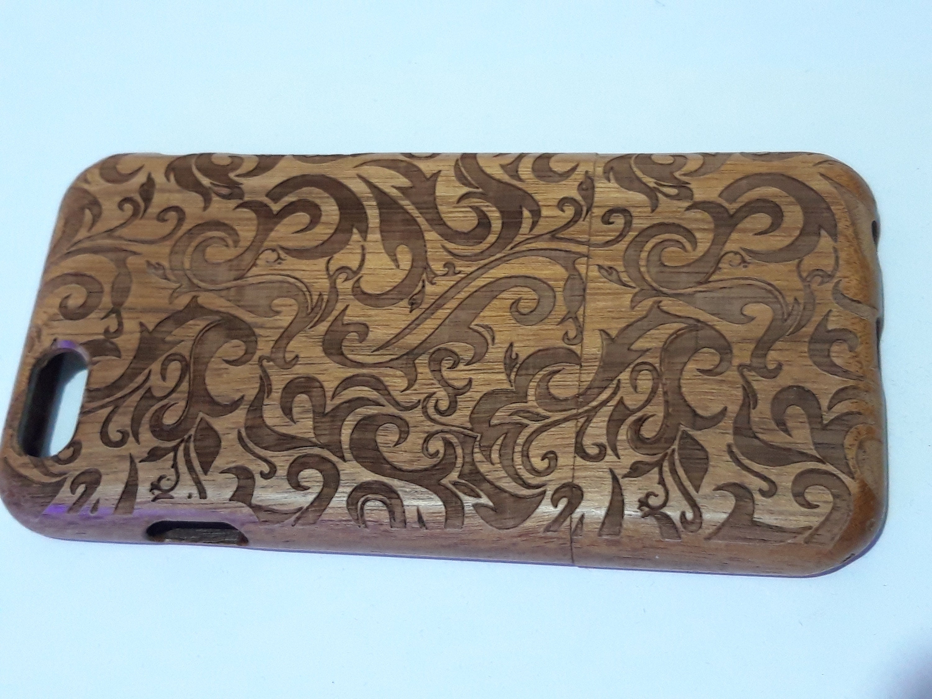 Real Natural Solid Wooden Carved Walnut Wood iPhone 6 / SE Phone Case ...