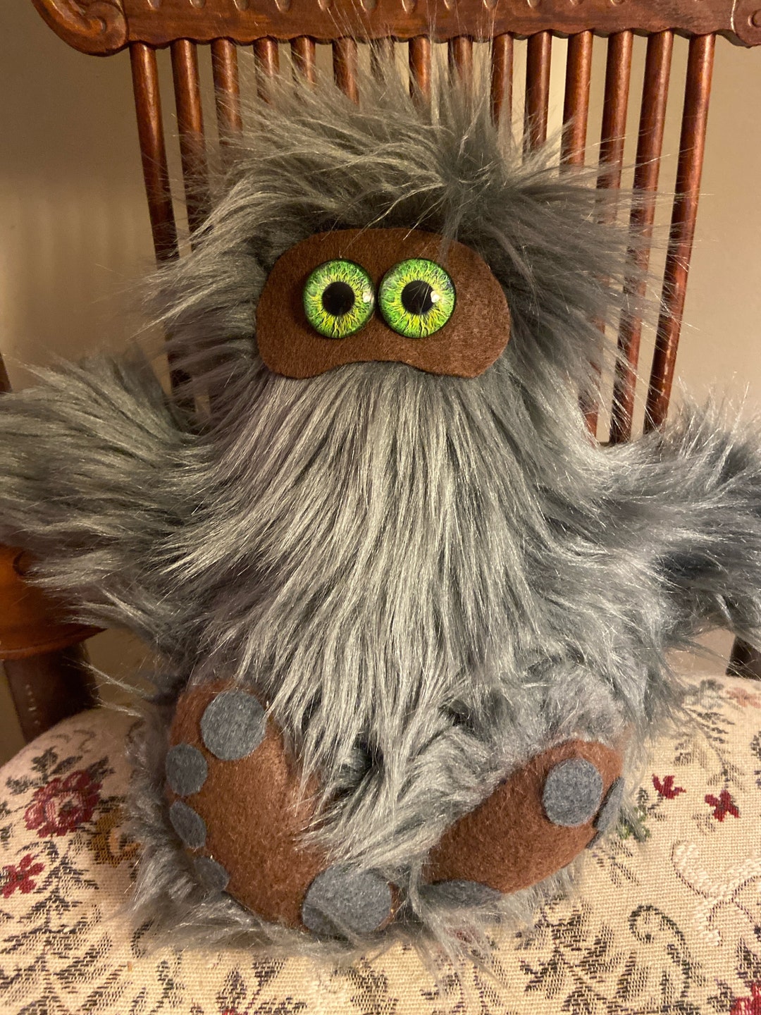 L’il Squatch’em, Grey Faux Fur With Green Eyes, Sass the Sasquatch ...