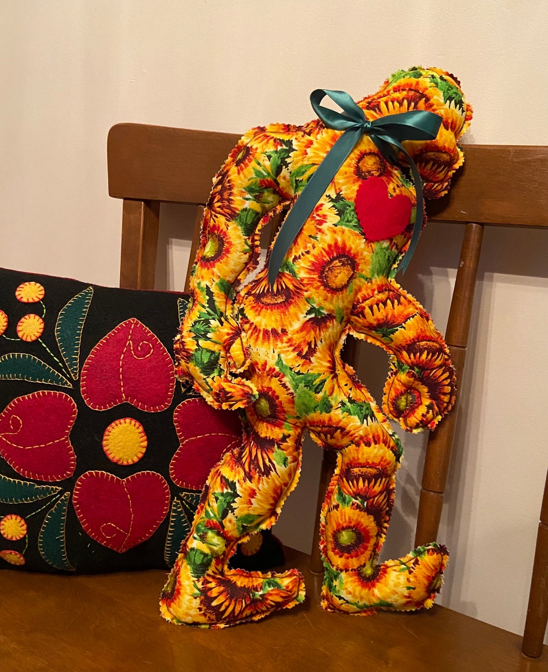 Sunflower Bigfoot Pillow: Autumn Farmhouse Sasquatch Doll - Etsy