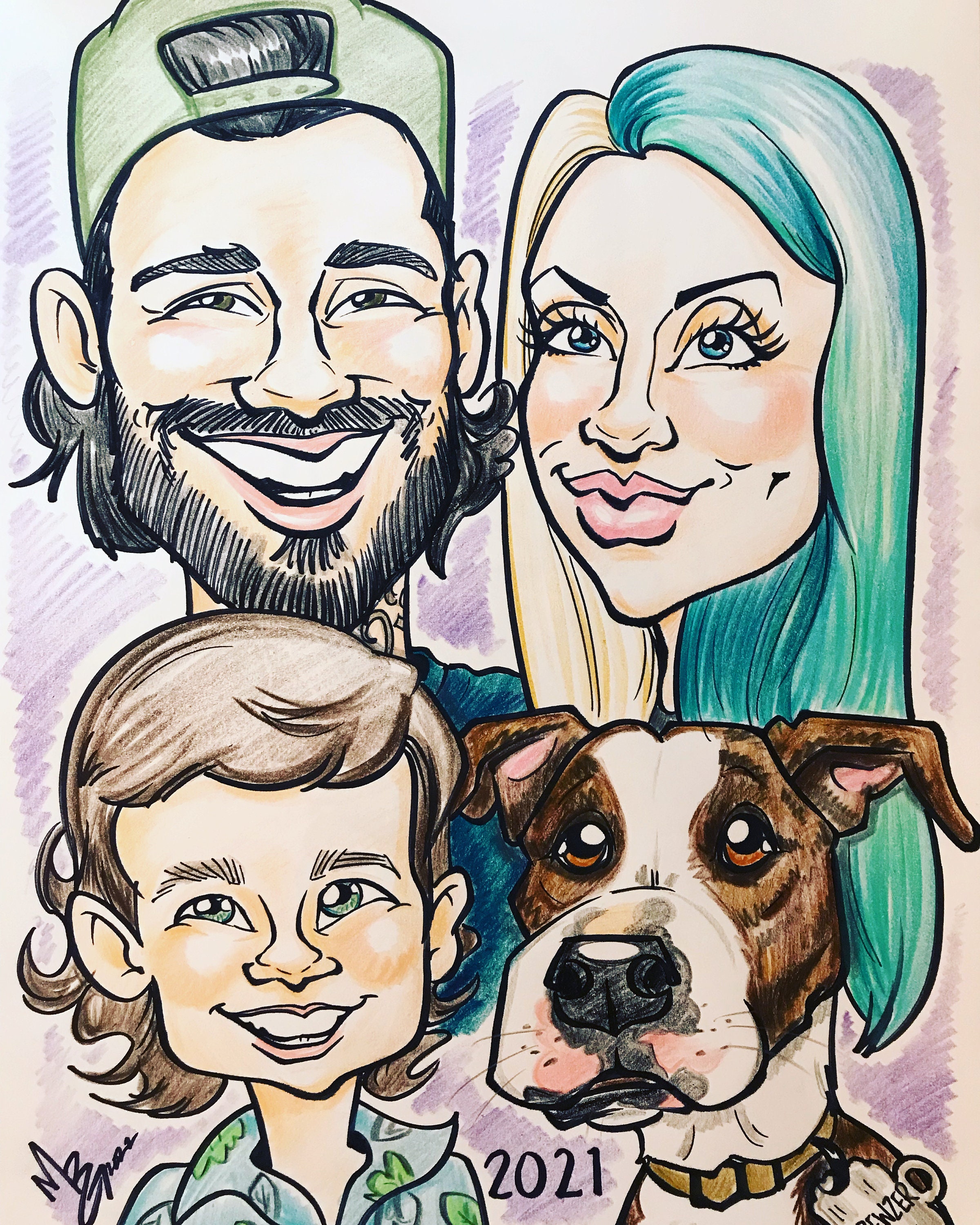 Full Color Caricature 11 X 14 Shoulders up Only - Etsy