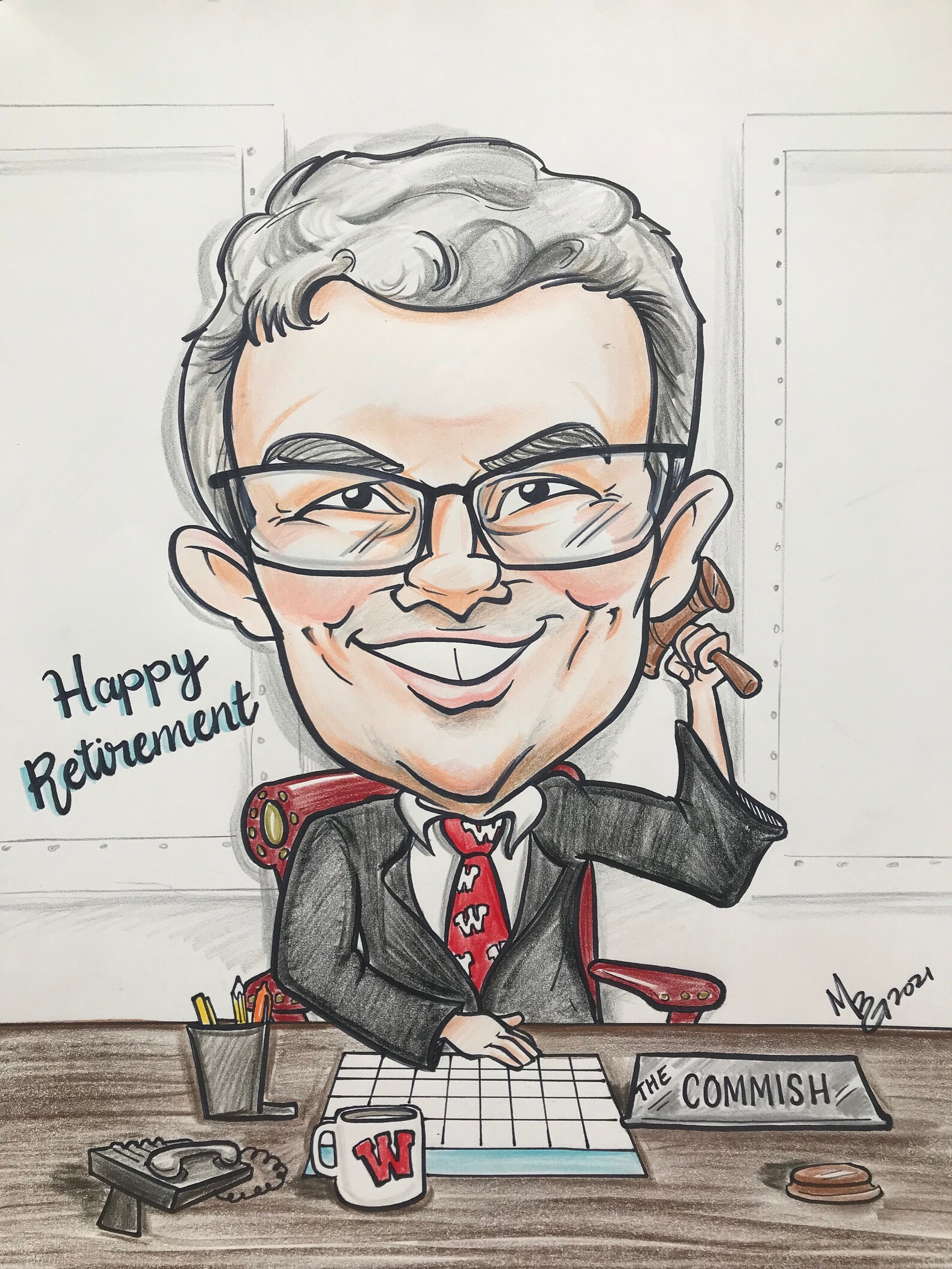 Retirement Caricature! Approx 11" X 14" Full Color Sketch - Etsy