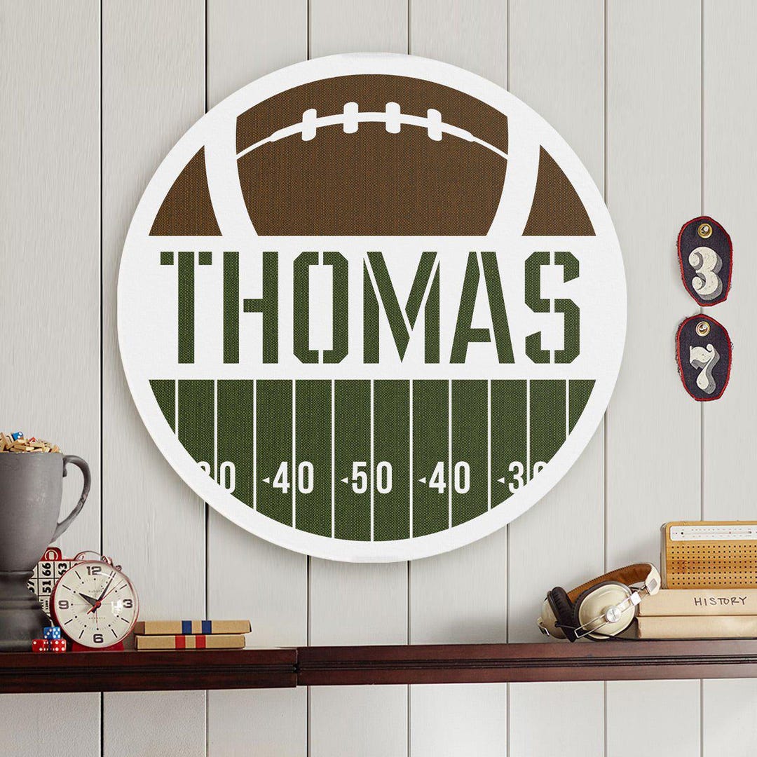 Custom Football Name Sign - Personalized Wooden Football Decor, Perfect ...