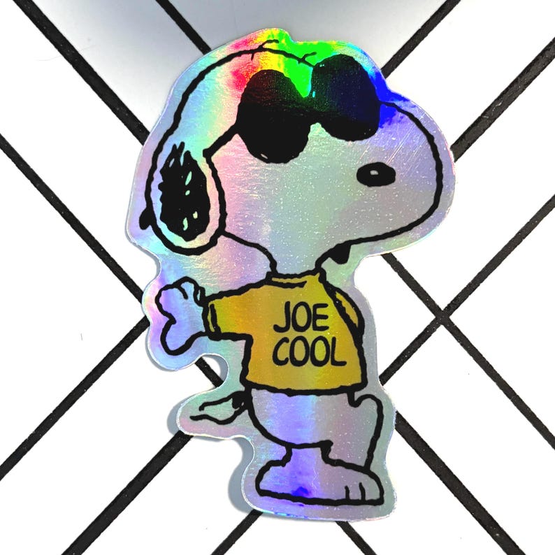 Peanuts Snoopy Joe Cool Hologram Sticker - Etsy