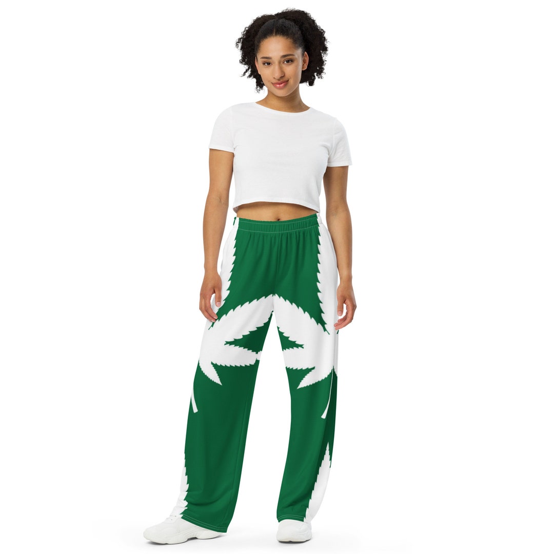 Fifth Degree™ Weed Wide Leg Lounge Pot Leaf Pants, Marijuana Clothing Cannabis, Hippie Clothes ...