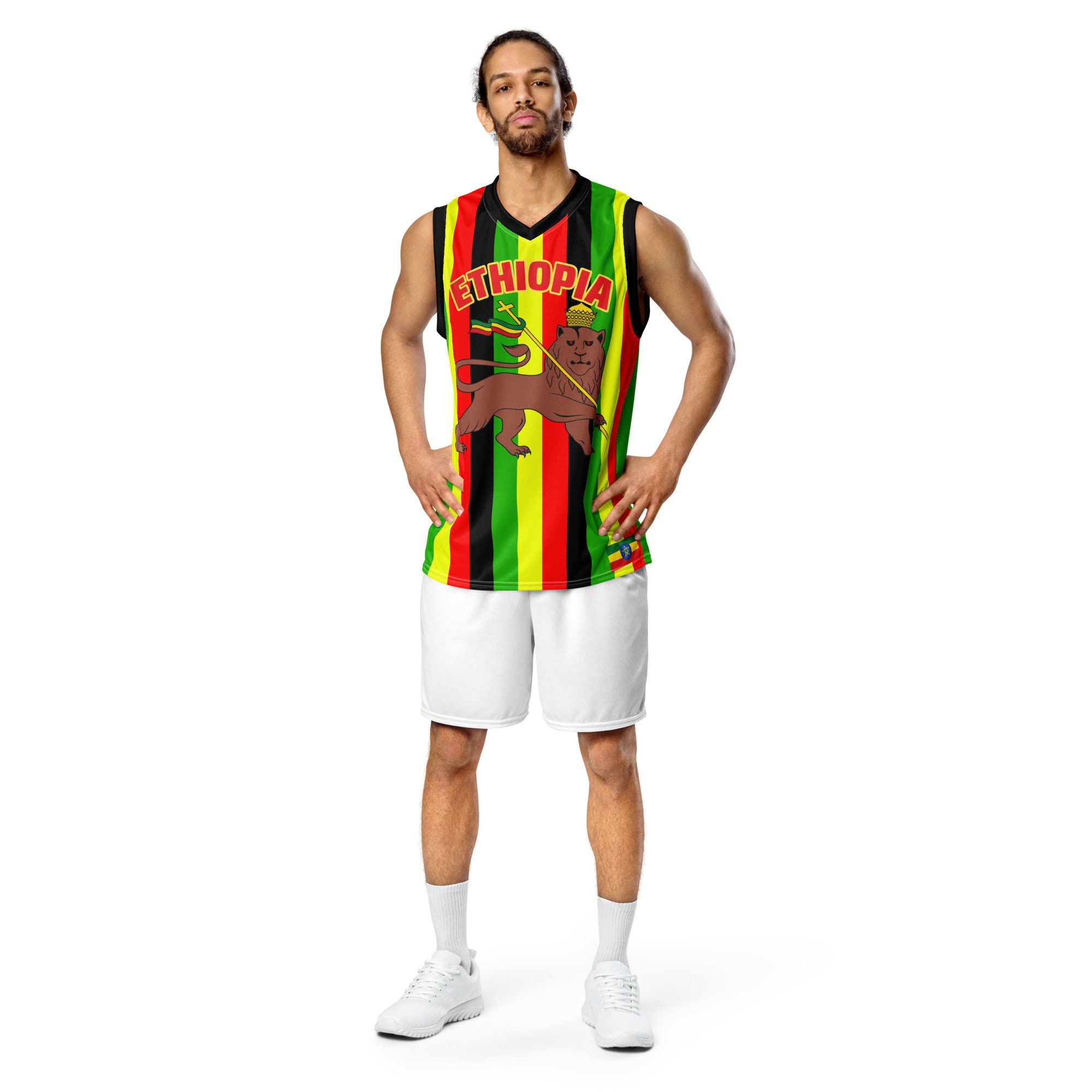 Fifth Degree™ Ethiopia Haile Selassie I Basketball Jersey Shirt Rasta ...