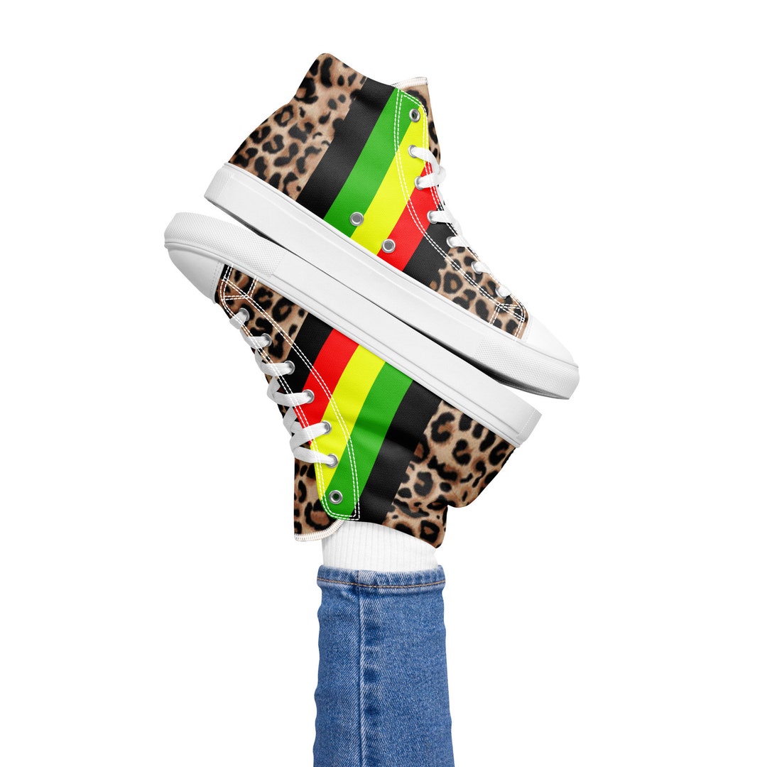 Fifth Degree™ Women’s High Top Leopard Print Canvas Shoes Rasta Color ...