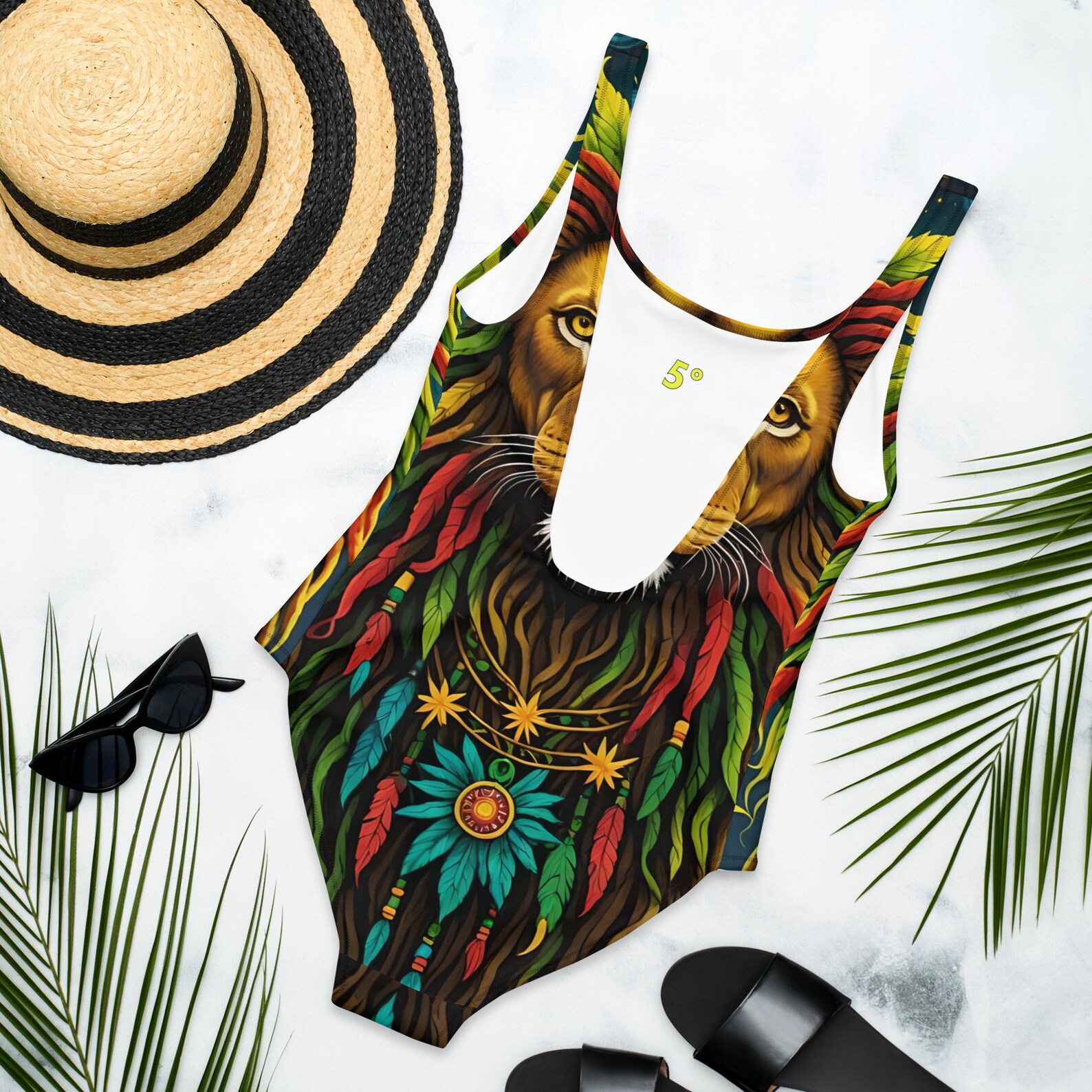 Fifth Degree™ Women's Rasta Lion of Judah Swimsuit Reggae Bathing Suit ...