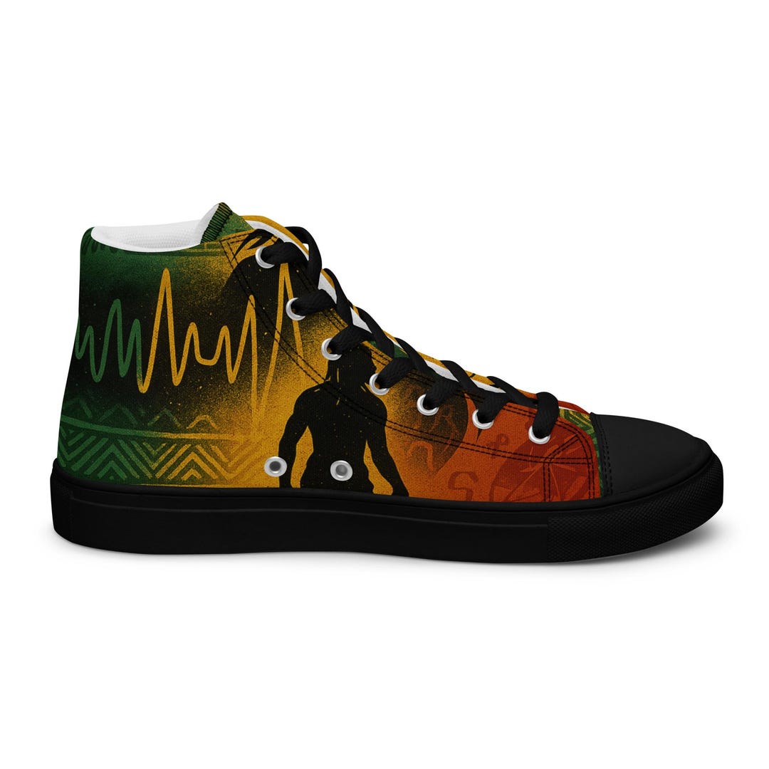 Rasta Wave Sneakers – Fifth Degree™ Frequencies Never Die High Tops - Etsy
