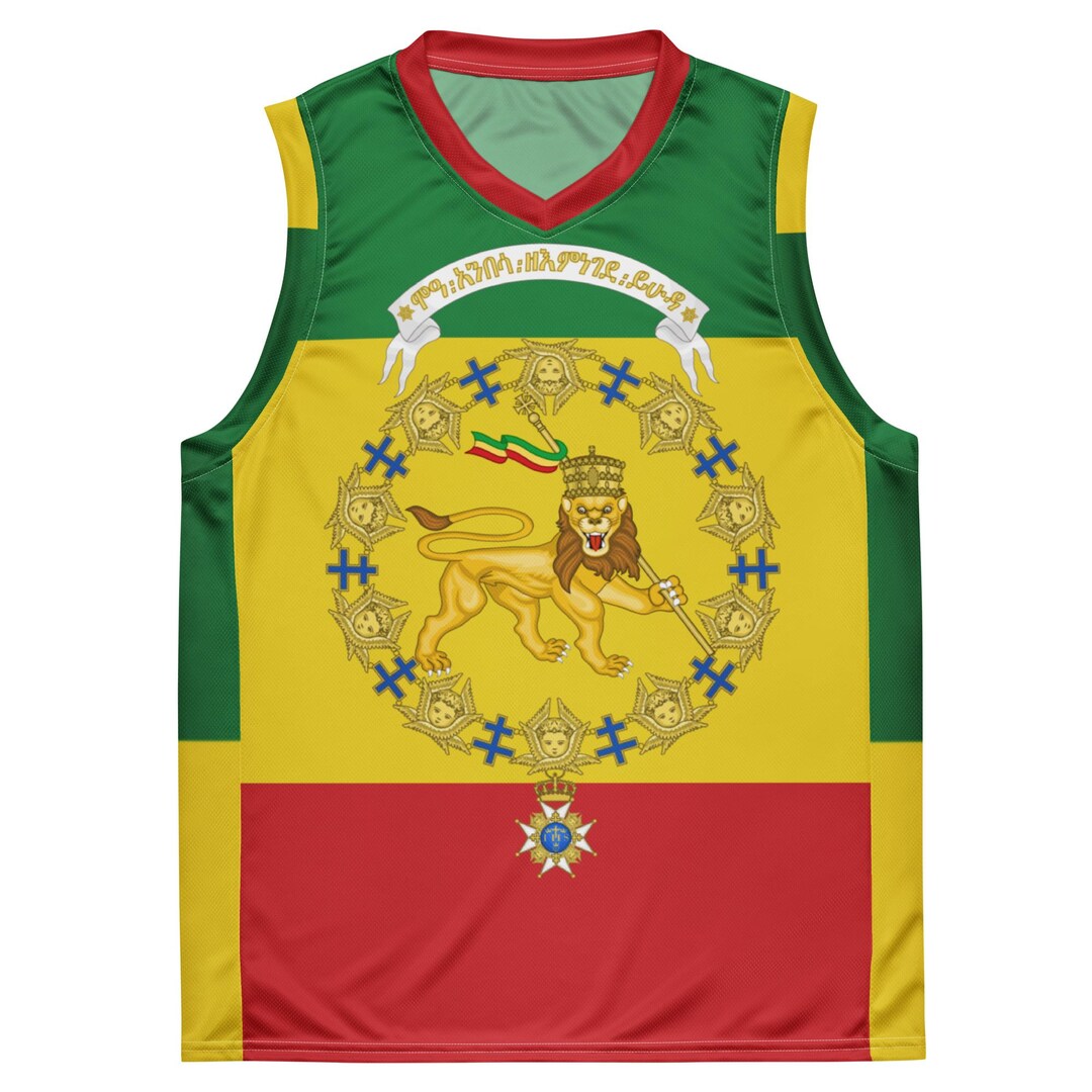 Fifth Degree™ Ethiopia Haile Selassie I Basketball Jersey Rasta Lion of ...