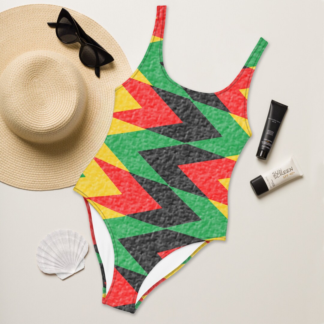 Fifth Degree™ Women's Rasta Chevron Swimsuit Reggae Bathing Suit ...