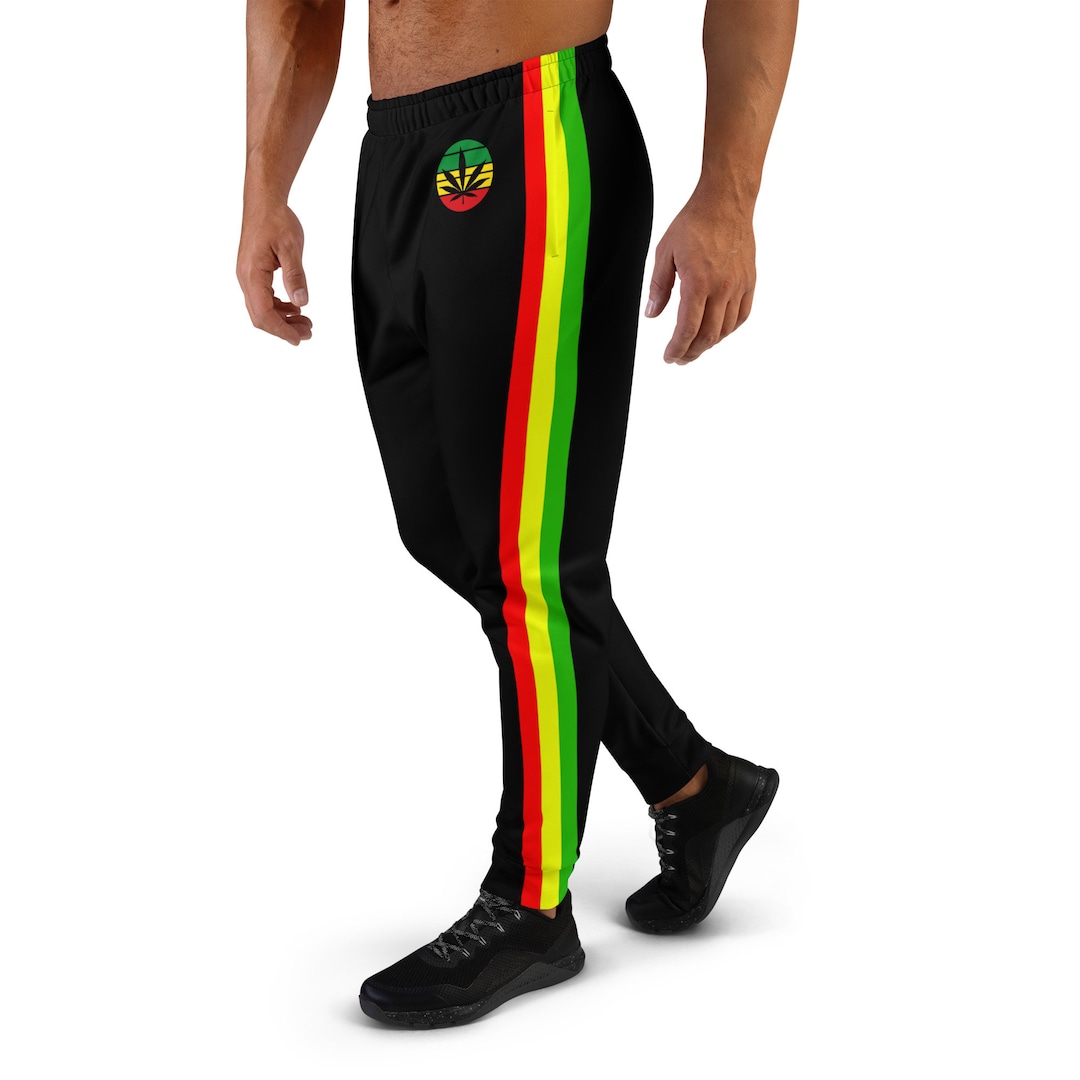 Fifth Degree™ Men's Rasta Colors Weed Joggers Rastafarian Pants Jogging ...