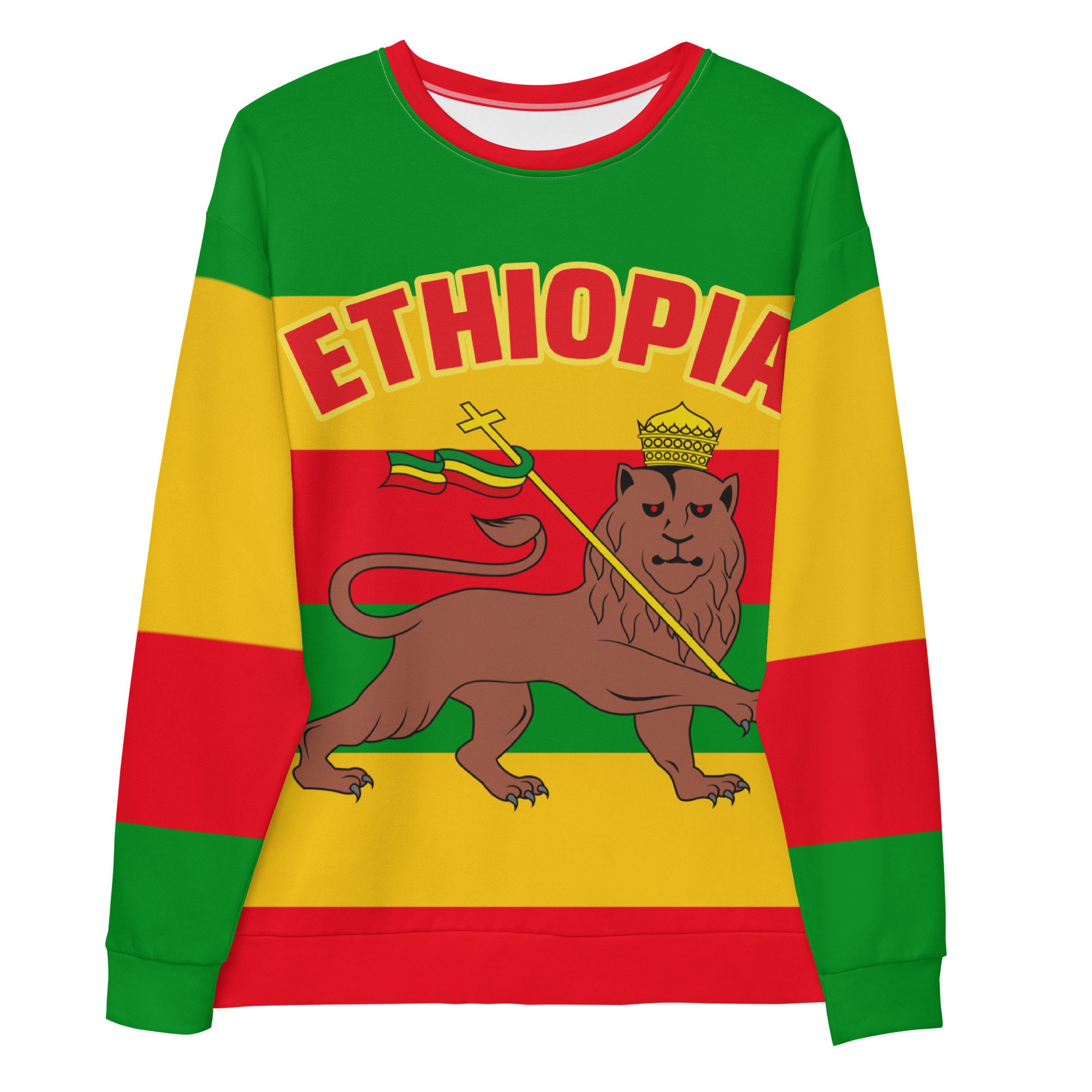 Fifth Degree™ Ethiopia Haile Selassie I Sweatshirt Rasta Lion of Zion ...