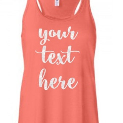 Custom Tank Top Custom Glitter Racerback Tank Design Your Etsy
