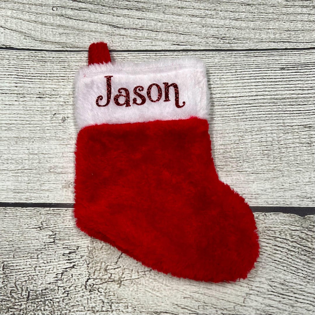 MINI Personalized Christmas Stockings, Glitter Names, Christmas ...