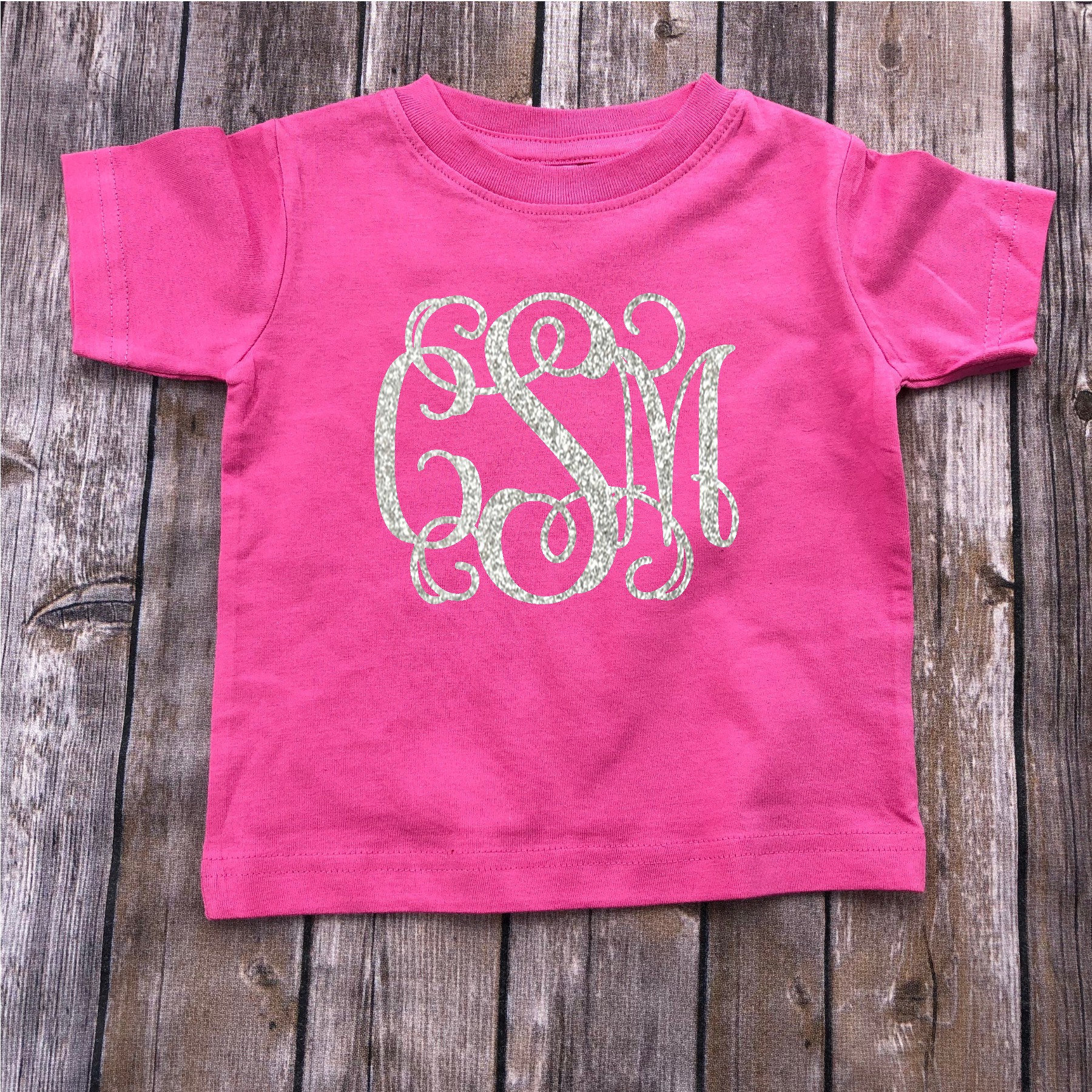 Glitter Monogram Baby Shirt Monogram Toddler Shirt Monogram | Etsy