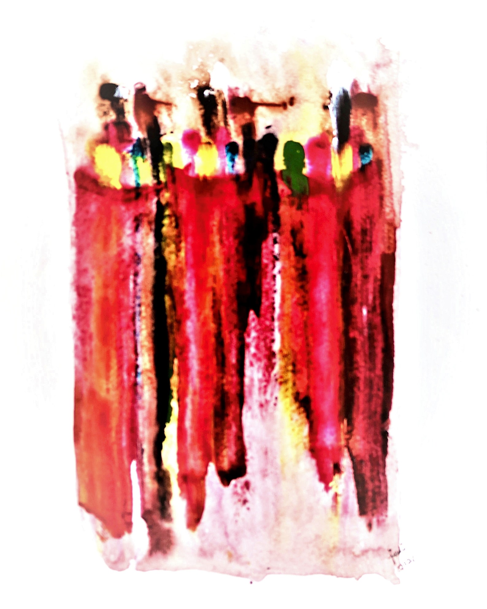 Group Hug Abstract Watercolor PRINT | Etsy