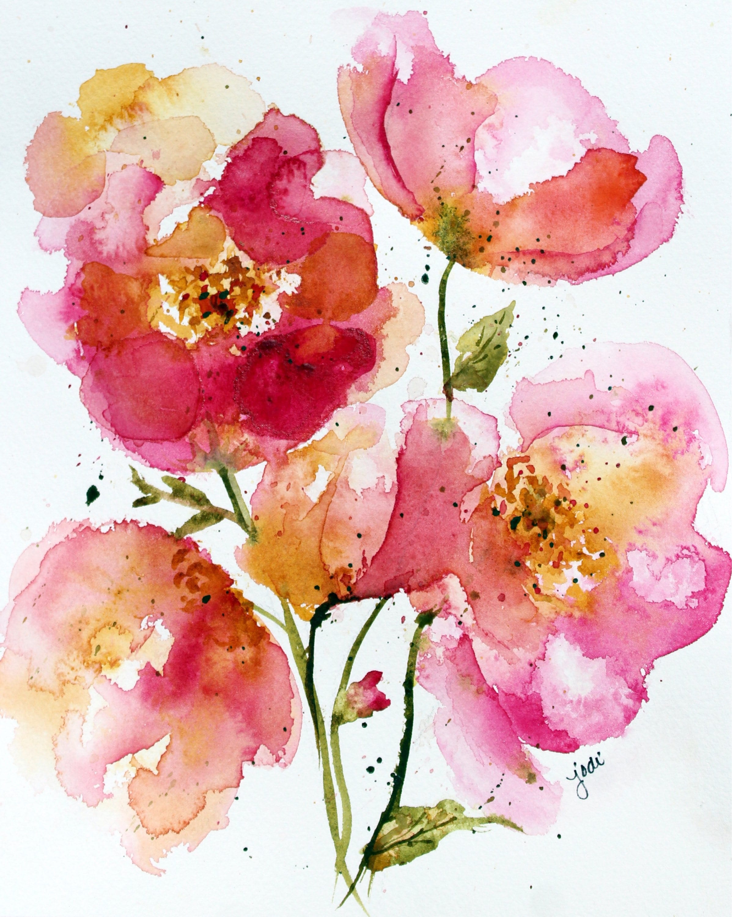 Abstract Watercolor Roses