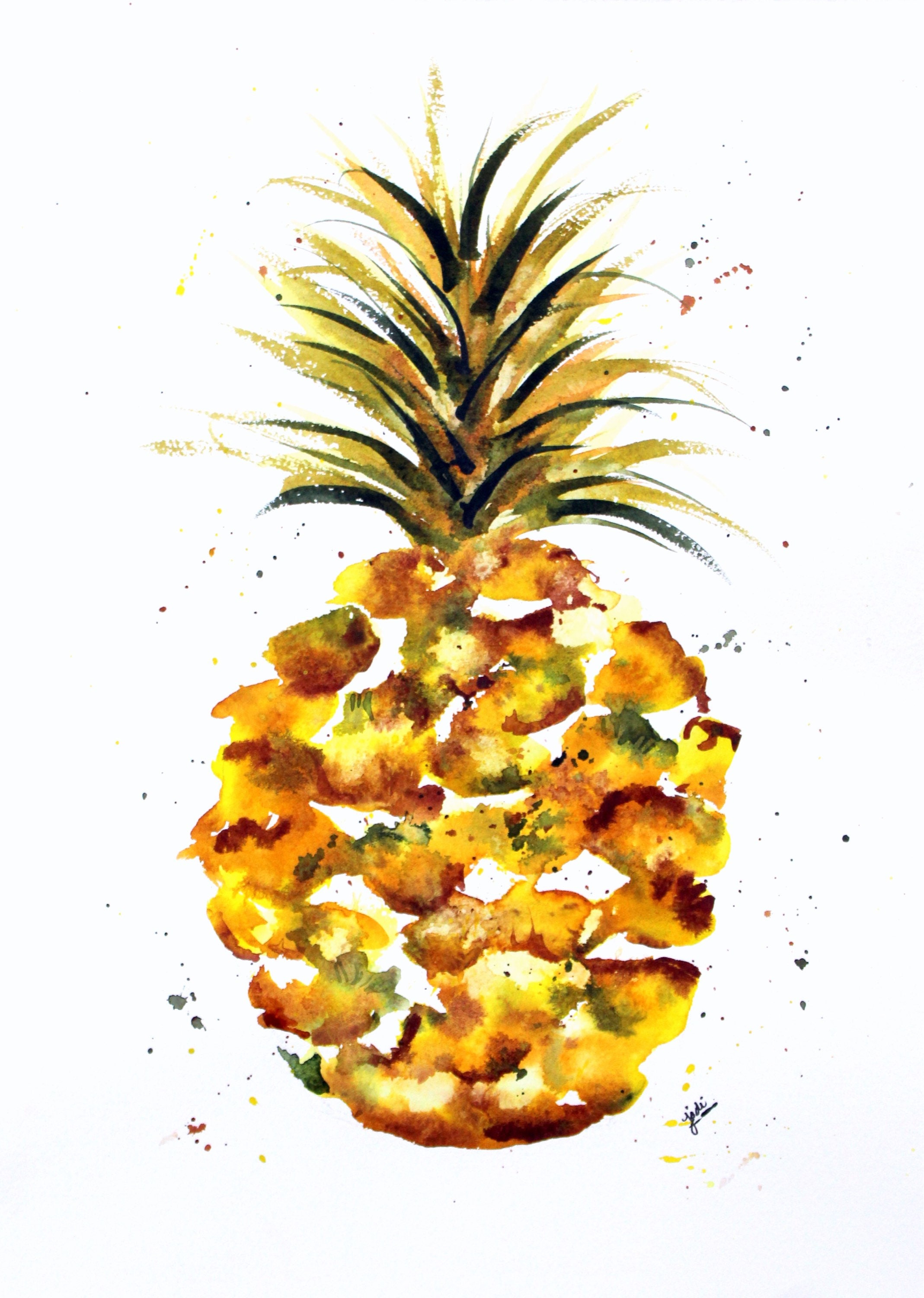 Original Pineapple Watercolor Painting Pineapple Painting | Etsy