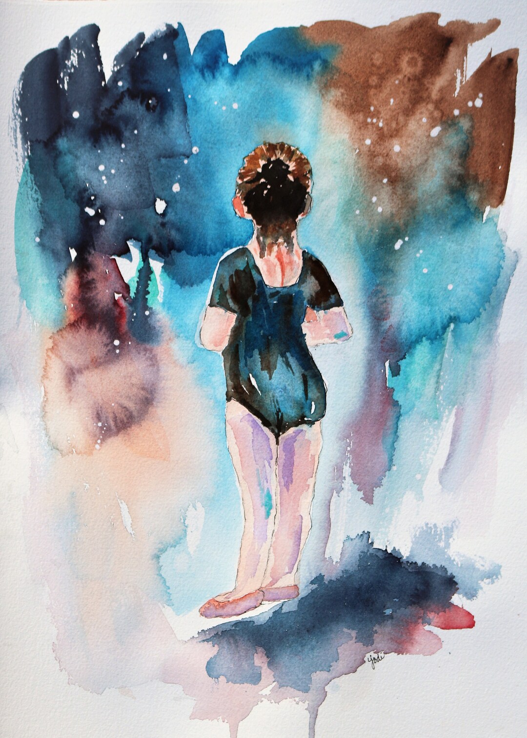 Dream Big Tiny Dancer Watercolor PRINT, Ballerina Painting, Wall ...