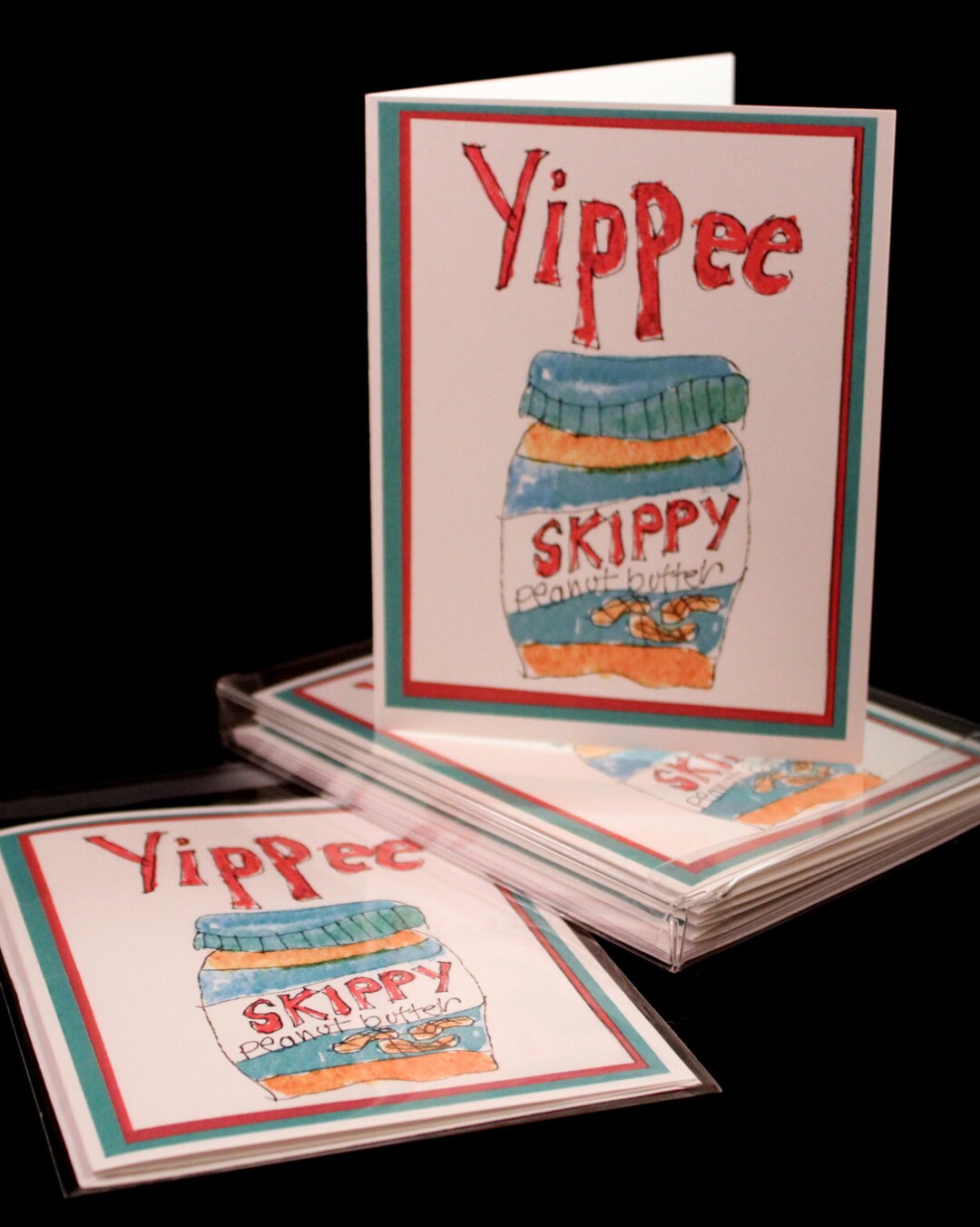 Set of Original Watercolor PRINT- Yippee Skippy Note Cards/greeting ...