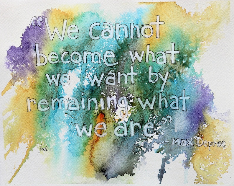 Inspirational quote Watercolor Print of Original Painting | Etsy